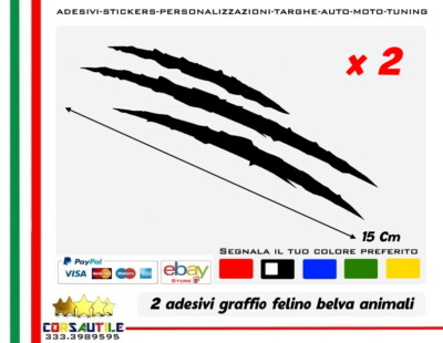2 X Adhesive Stickers Decal Scratch Feline Belva Car Motorbike Tuning ...
