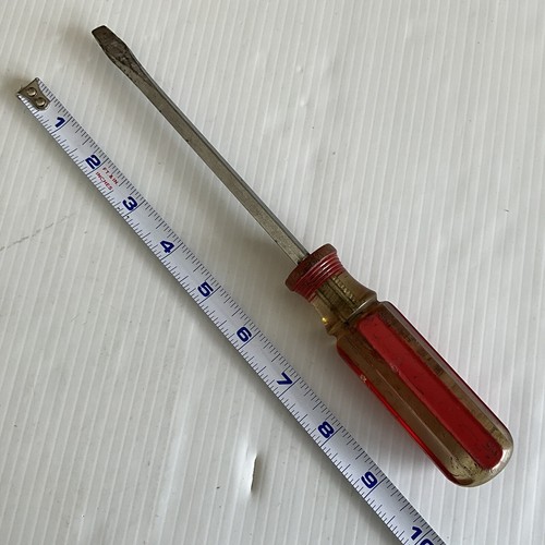 Vintage Unbranded Slotted Flat Head Screwdriver Anti Roll Handle | eBay