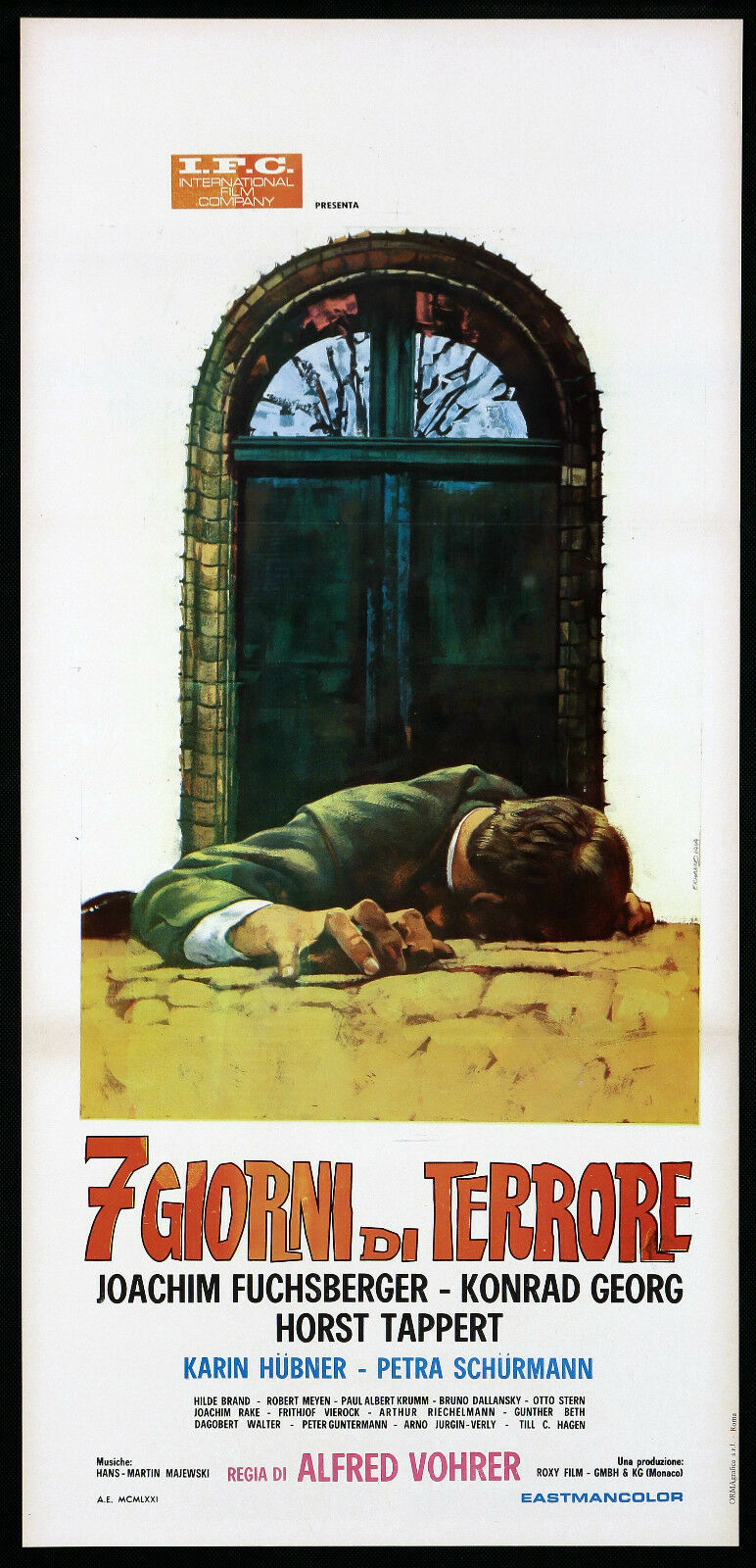 7 DAYS OF TERROR POSTER CINEMA ALFRED VOHRER HORROR 1969 PLAYBILL ...