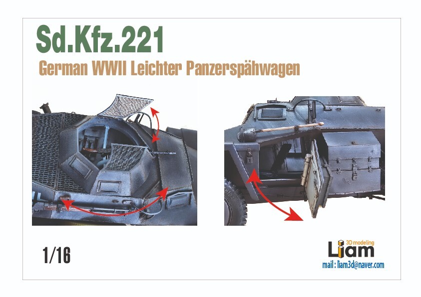 1/16 scale Sd.Kfz.221 German WWII Leichter Panzerspähwagen 3d printed ...