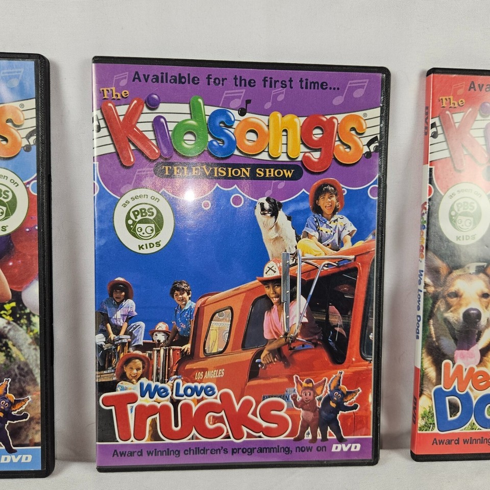 Lot of 5 Kidsongs DVDs Let's Dance, Dogs, Trucks, Animals, Beach PBS ...