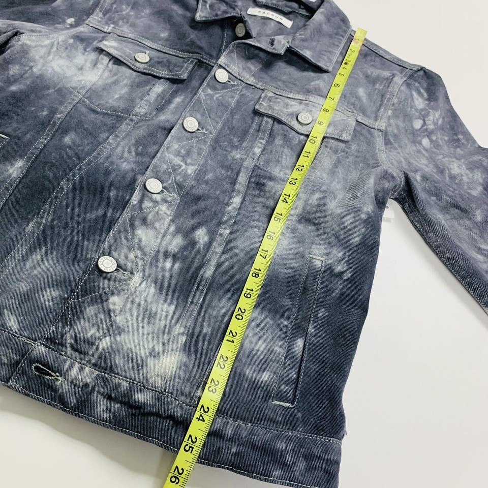 Pacsun Dark Tie Dye Denim Jacket Men's Size M Medium Acid Distressed ...