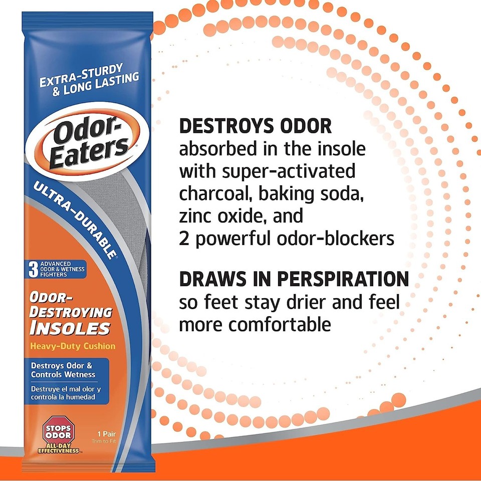 Shoe Insoles Inserts Odor-Eaters Ultra-Durable, Heavy Duty Cushion ...