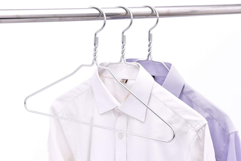 Quality Hangers Silver Aluminum Metal Coat Hangers Heavy Duty Suit ...