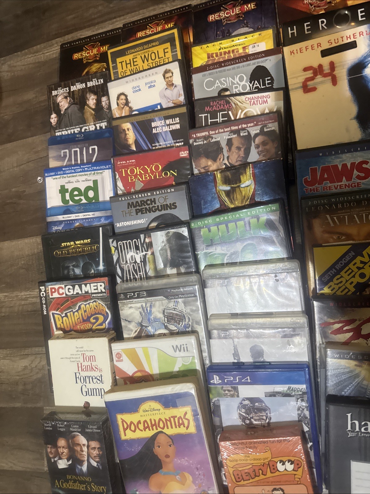 Lot Of 40 Dvd Blu Ray VHS Games Movies Series Pictured Anime More Some ...