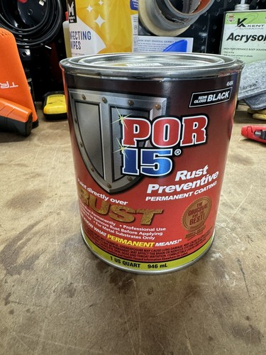 POR-15 - Rust Preventive Permanent Coating - Semi Gloss Black - 1 Quart ...