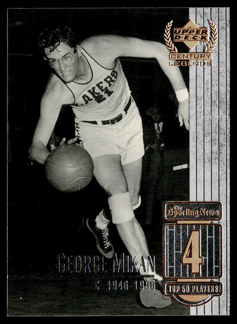 George Mikan 1998 Upper Deck Century Legends #4 Base Price Guide ...