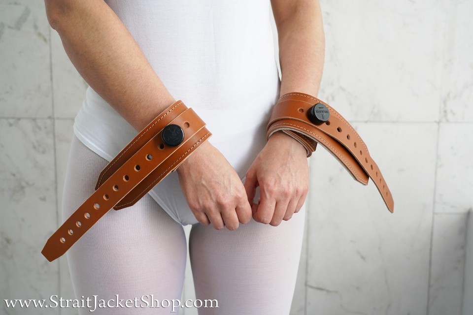 Leather / PVC Asylum Wrist and Ankle Cuffs Restraints with Segufix ...