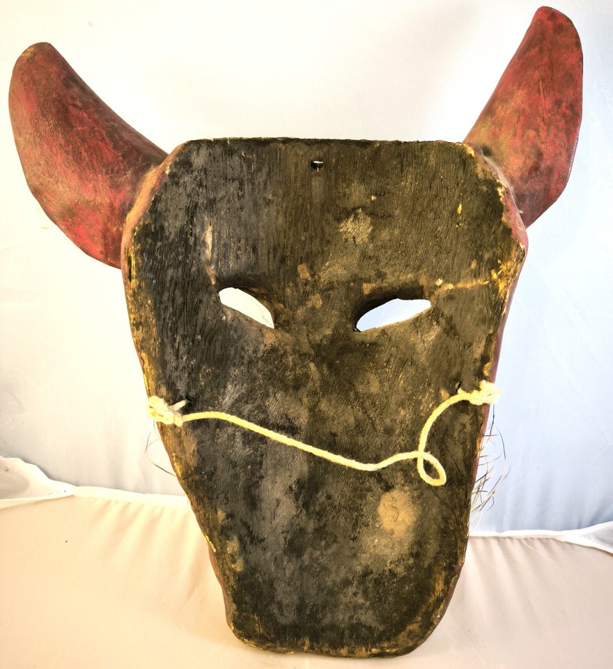 Antique Japanese Papier Mache Noh Demon Mask | eBay UK