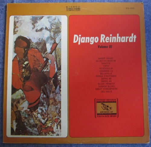Django Reinhardt Vol lll . Everest Archive of Folk & Jazz FS-255. VG ...