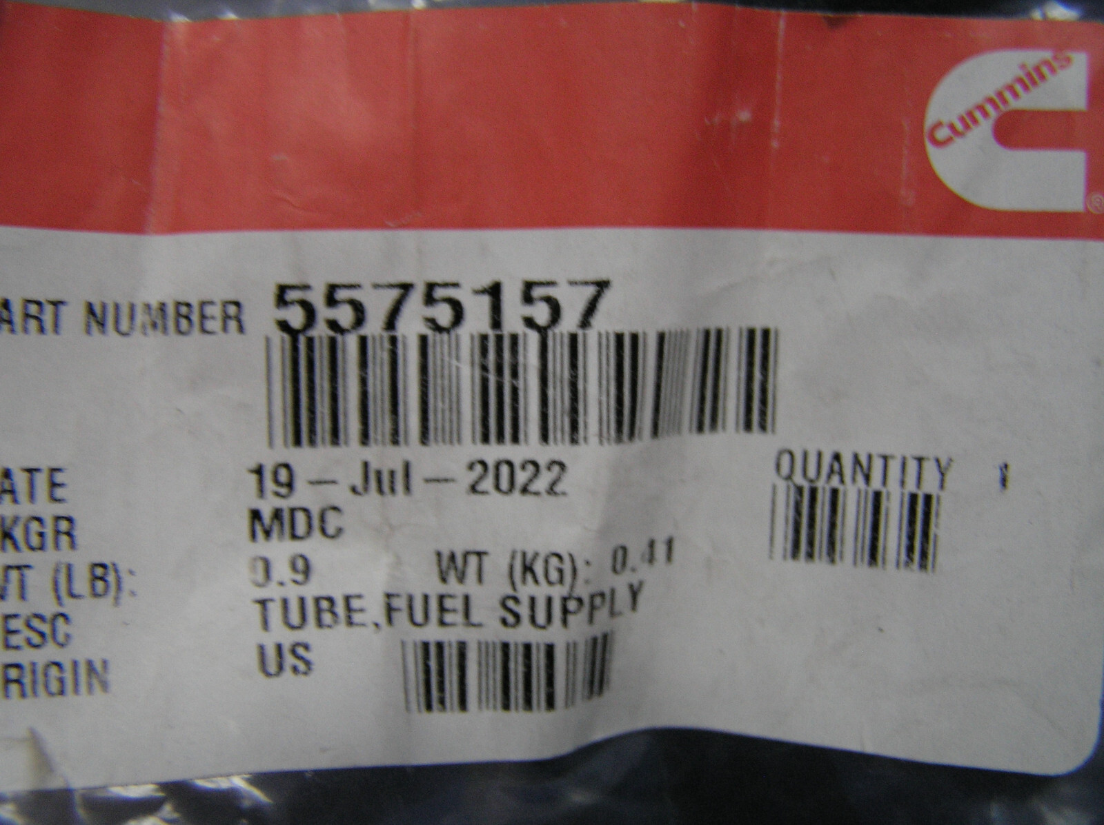 CUMMINS TUBE FUEL SUPPLY 5575157 for sale online | eBay