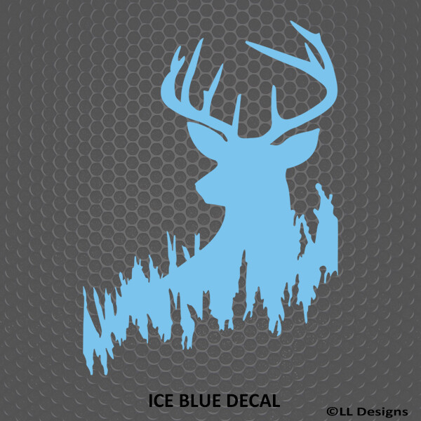 Decals Buck Whitetail White Tailed Deer Stag Winter Snow Overglaze