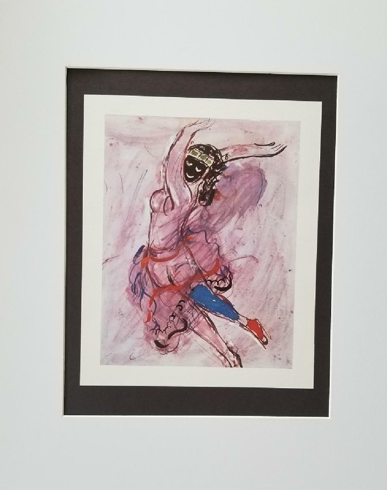 Marc Chagall Firebird "Dancer" Mounted Offset Color Lithograph 1969 ...