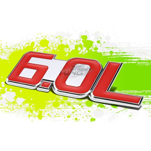 SILVER "6.0L"RED LETTER LOGO TRIM BADGE METAL EMBLEM DECAL AUTO ...