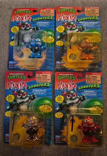 1995 Ultra RARE TMNT Ninja Turtles Marble Ninja Shooters Set of 4 NIB ...