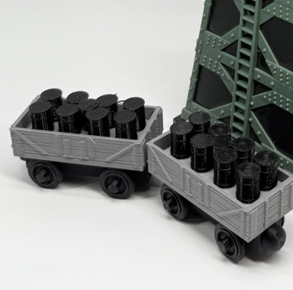 Wooden Railway Custom Cargo Trains (2) with magnetic cargo | eBay
