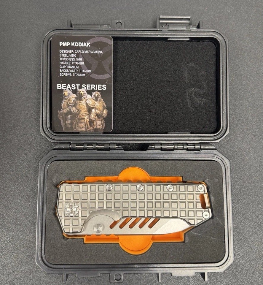 PMP Knives Kodiak Beast - Silver EDC Pocket knife Overbuilt | eBay