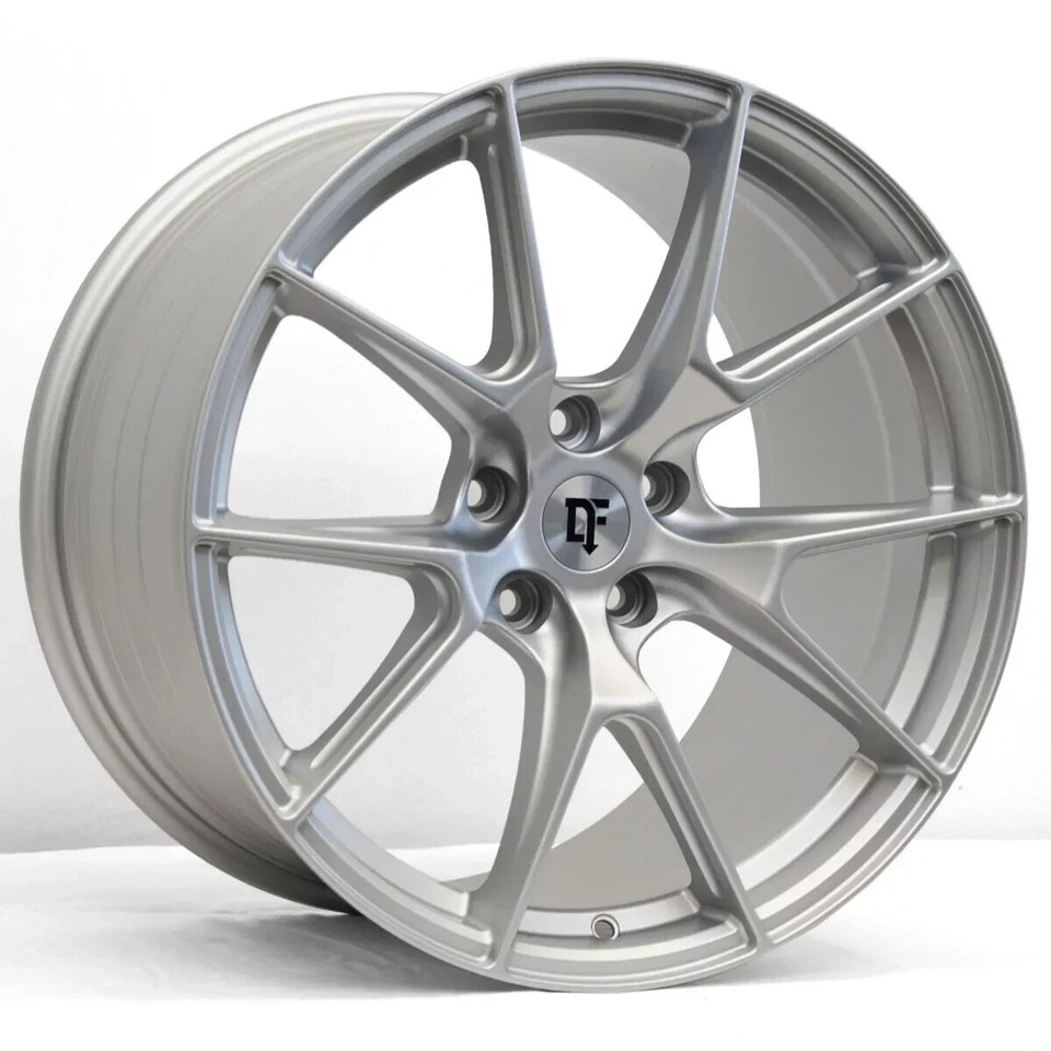 19 inch 19x10 & 19x11 Mustang Wheels Silver Downforce 5x4.5 5x114.3 ...