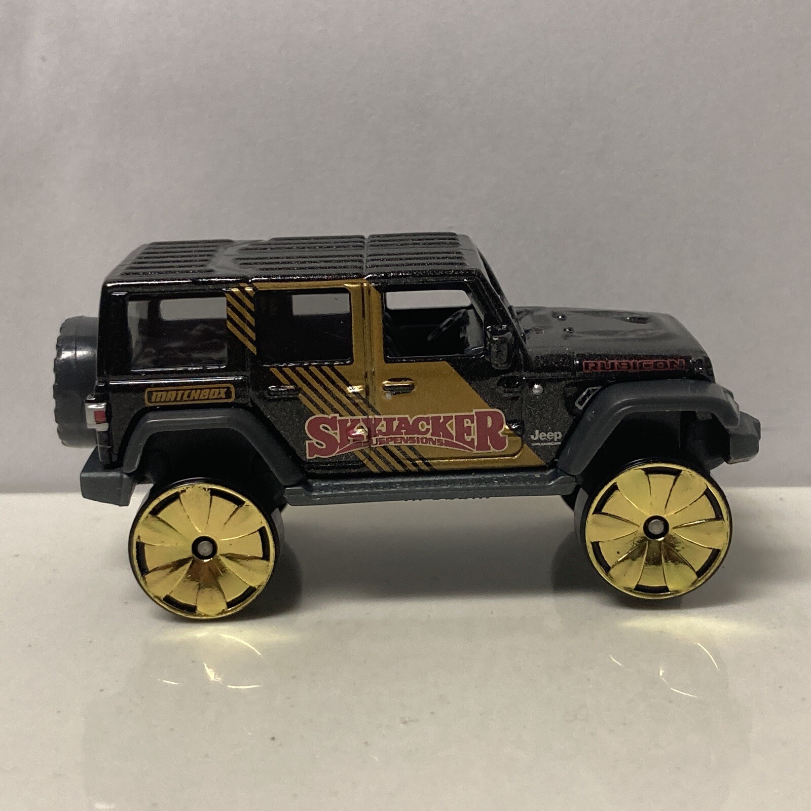 CUSTOM Matchbox 1/64 Donk Black ‘18 Jeep Wrangler JL 4 Door Skyjacker ...