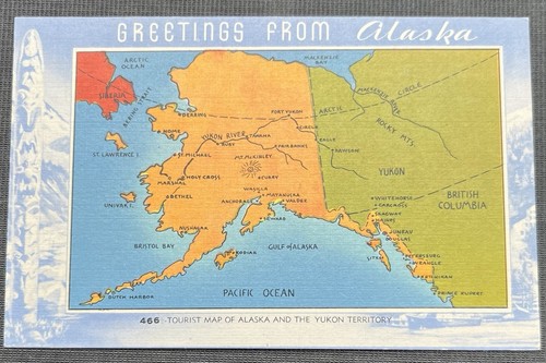 Vintage Postcard Of Map Of Alaska - Pre Statehood | eBay