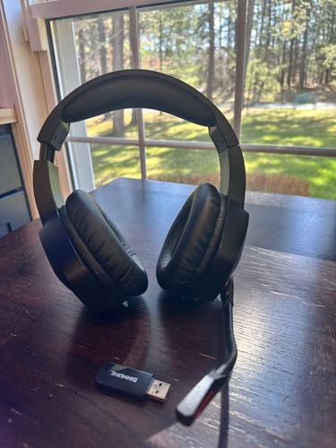 BINNUNE Wireless Gaming Headset with USB Dongle & Detachable Mic ...