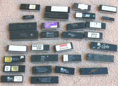 Vintage Computer BIOS IC and Other Chips Set Components Reuse Recover ...