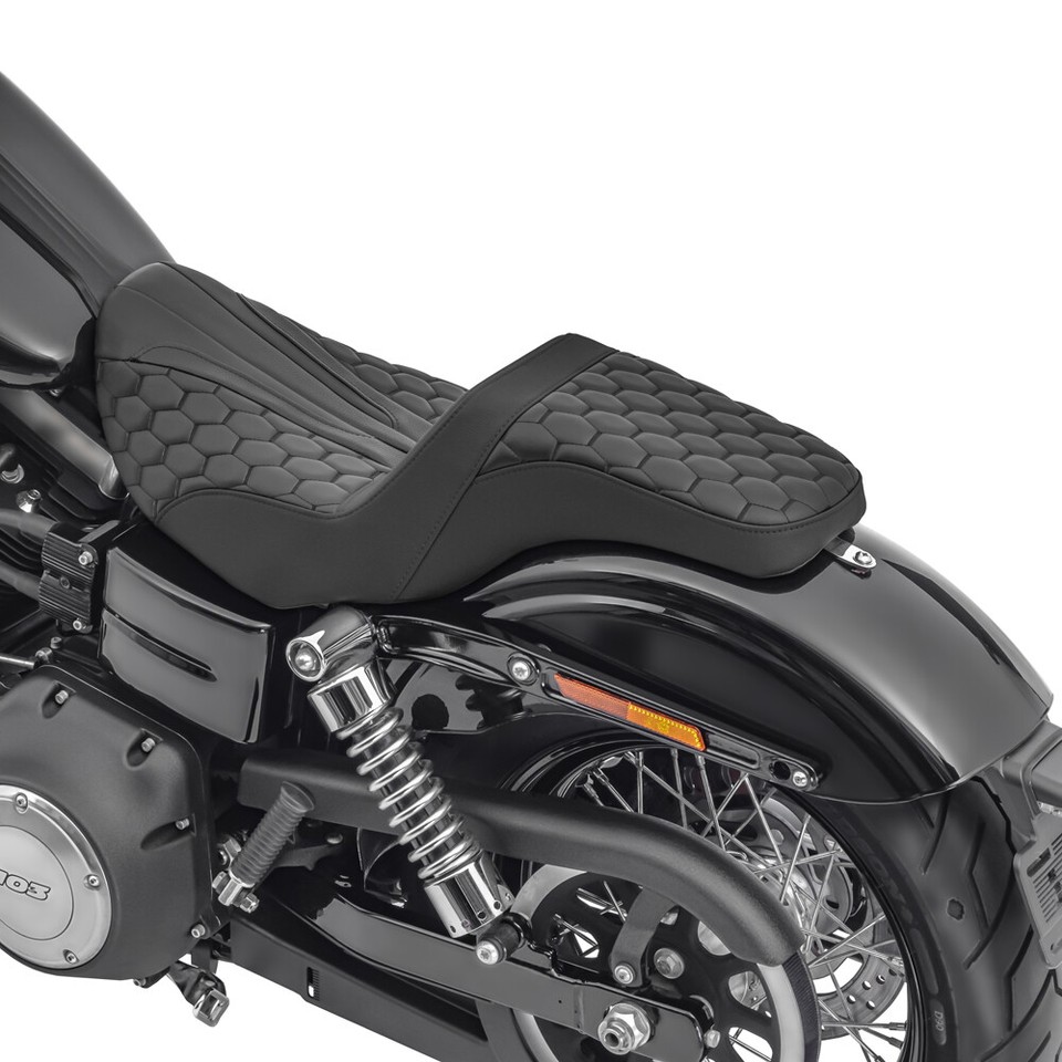 Sitz für Harley Davidson Dyna Street Bob 06-17 Fahrer Beifahrer Sattel SF8 schw | eBay