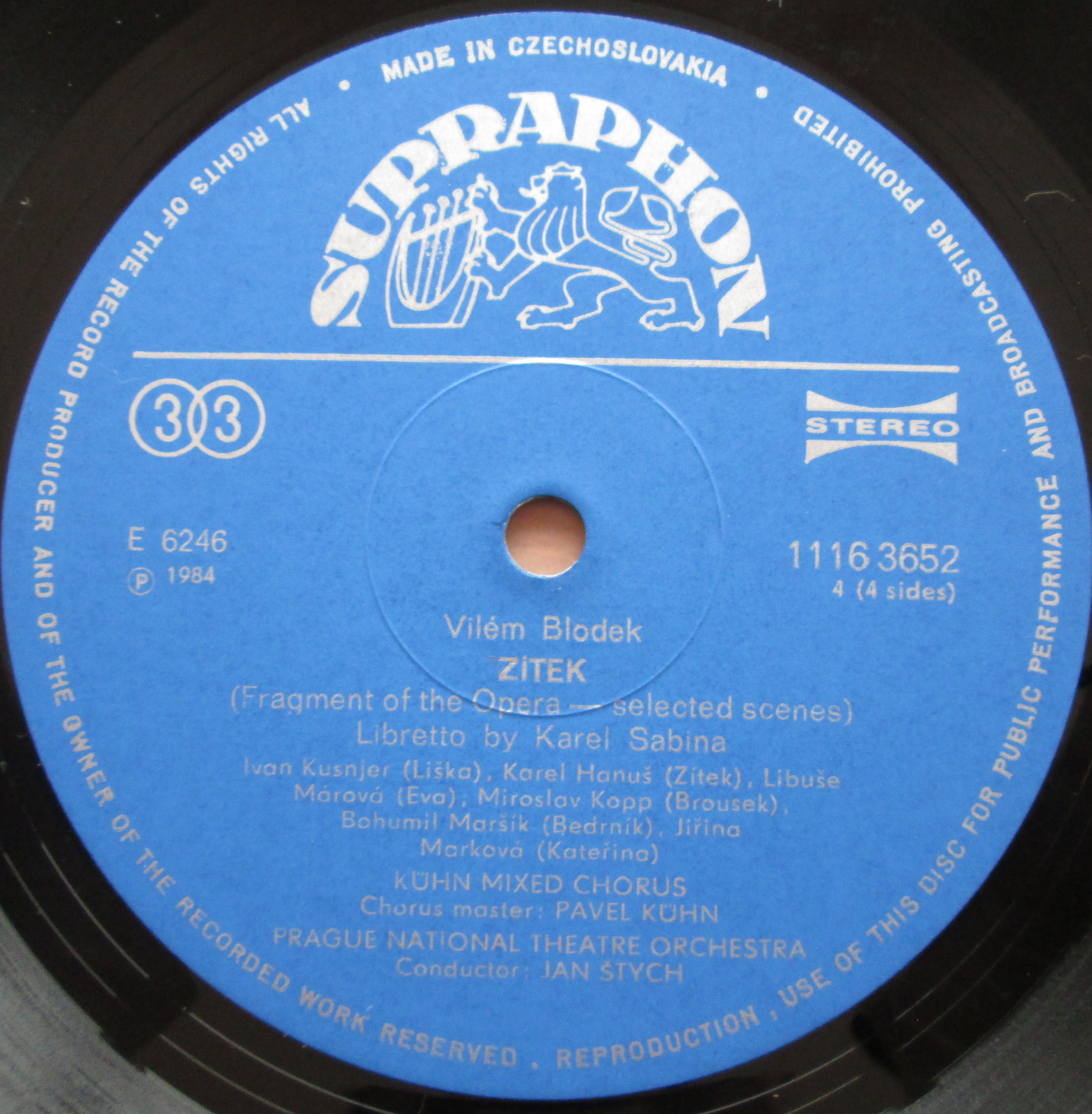 Blodek In The Well Zitek Prague National Theatre 2xLP Supraphon 1116 ...