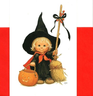 Ruth Morehead Girl Witch & Broom Trick Treat Teenie Halloweenies ...