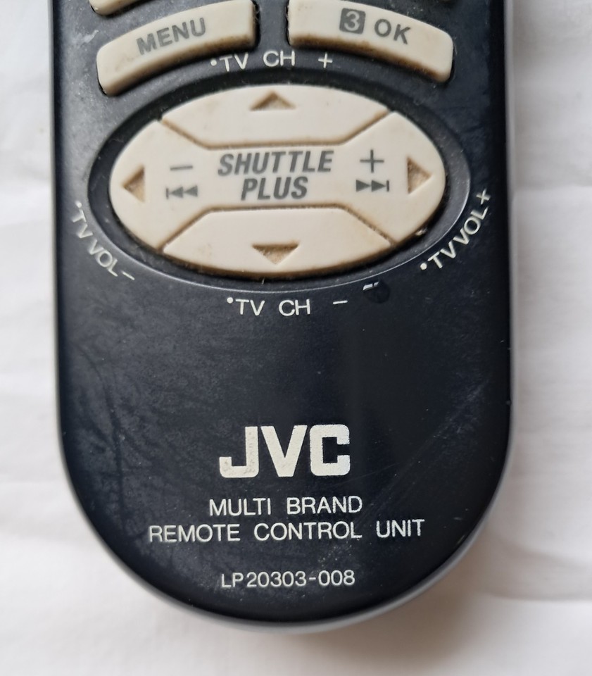 JVC VCR Multi Brand Remote Control Unit LP20303-008 - WORKING and ...