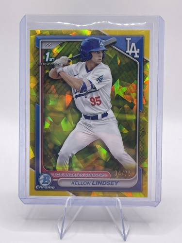 2024 Bowman Draft Sapphire Kellon Lindsay DODGERS YELLOW 1ST RC /75 | eBay