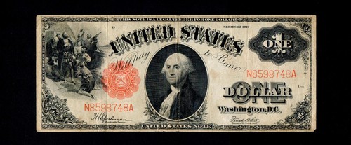 $1 1917 Large Size Legal Tender Note Red Seal Free Shipping (A57) | eBay