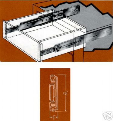GRANT #329-28" DRAWER SLIDES, FULL-EXTENSION, 100 POUNDS CAPACITY, ZINC ...