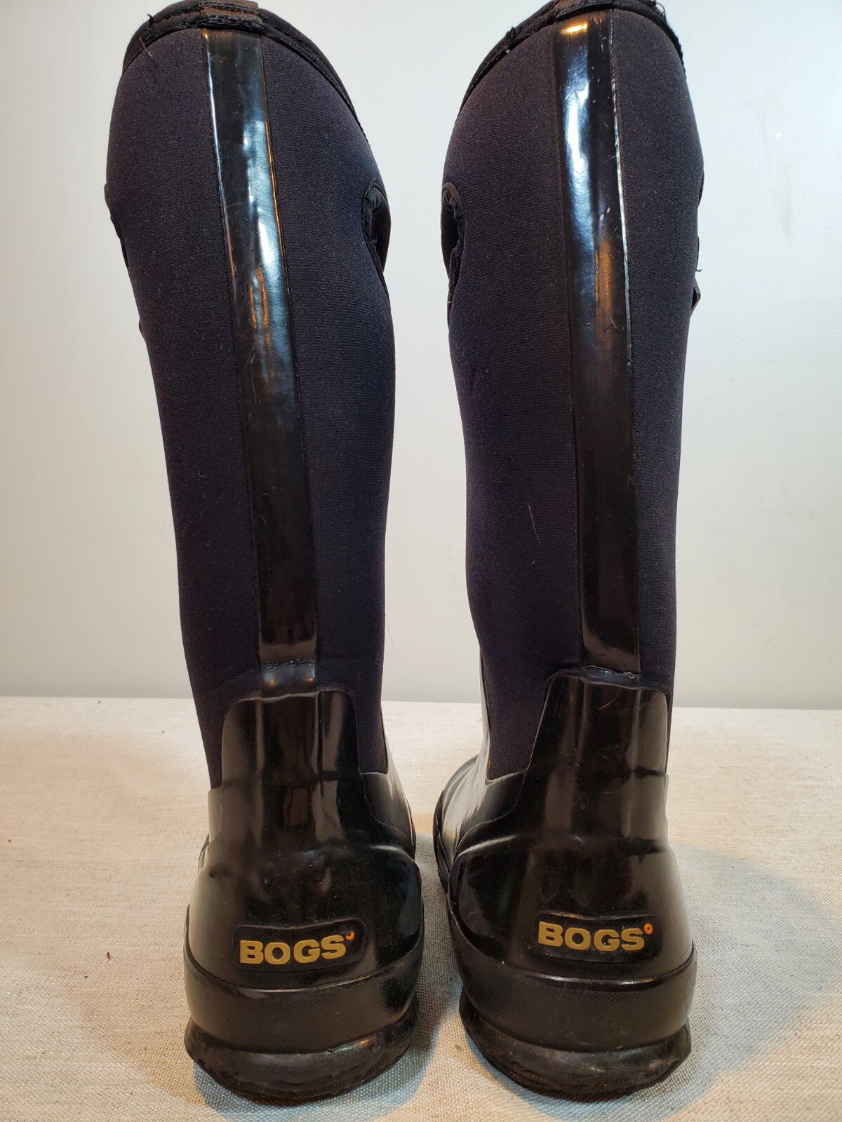 EUC BOGS Classic High Handles Shiny Black Waterproof Boots Women's Size ...