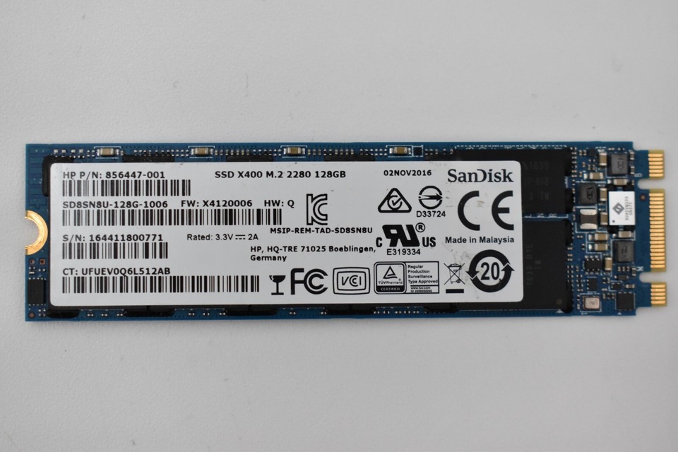 SanDisk SSD X400 M.2 2280 128GB Double Notch W/WIN10 Or WIN11 | eBay