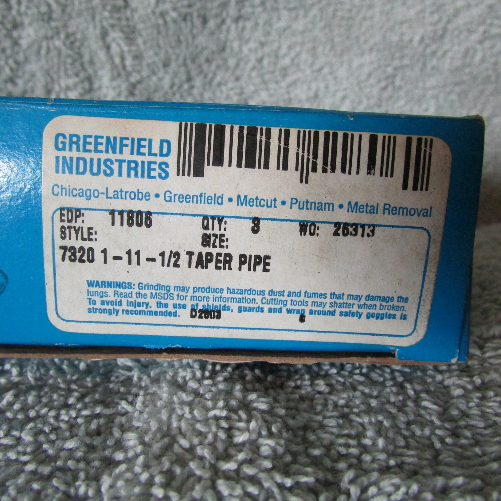 Greenfield 1-11-1/2" Taper Pipe Tap - EDP 11806 - USA - New (B 9) | eBay