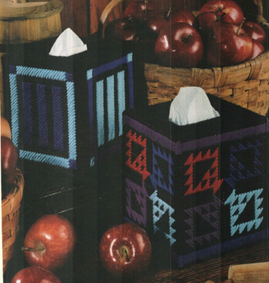 AMISH ACCENTS 2 TISSUE BOX COVERS HOME DECOR PLASTIC CANVAS PATTERN ...