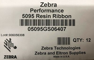 Zebra 05095GS06407 Resin Ribbon 2.52inx242ft 5095 High Performance QTY ...