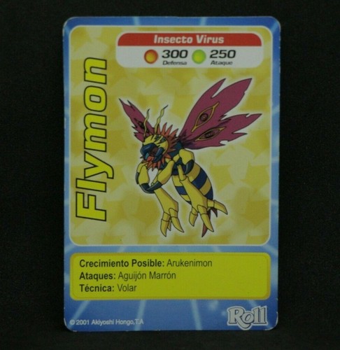 DIGIMON 2 FLYMON Trading Card Game PERU 2001 ROLL Anime Manga Toei ...