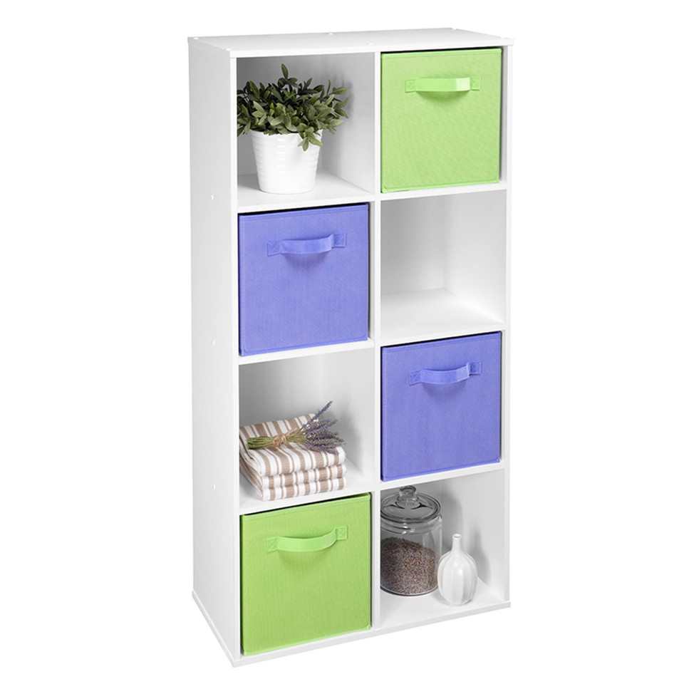 Cubeicals 8 Cube Storage Shelf Organizer Bookshelf Stackable, Vertical ...
