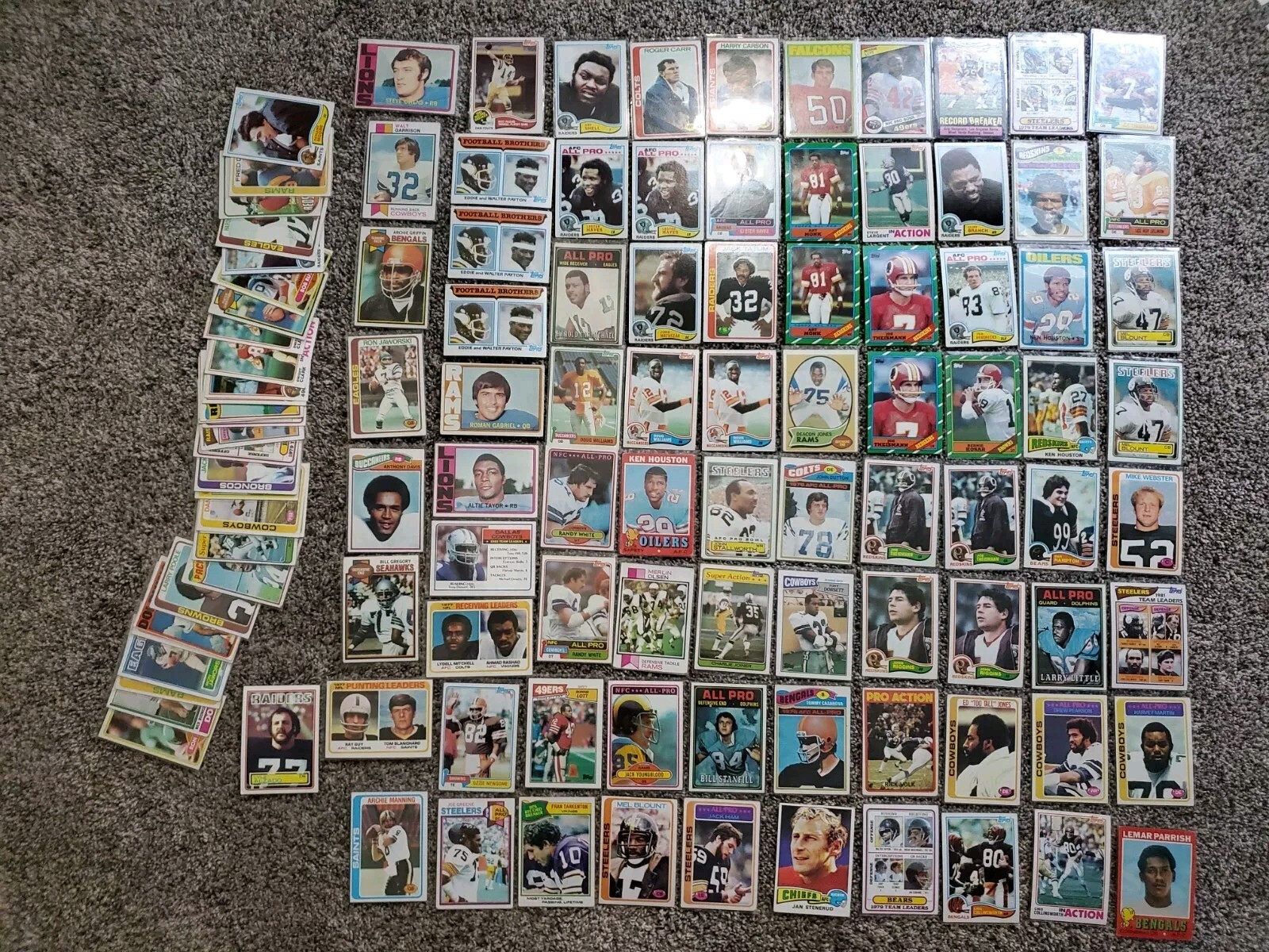 1970s-80s TOPPS FOOTBALL HOF/STAR CARD LOT OF 110 Cards Vintage Good ...