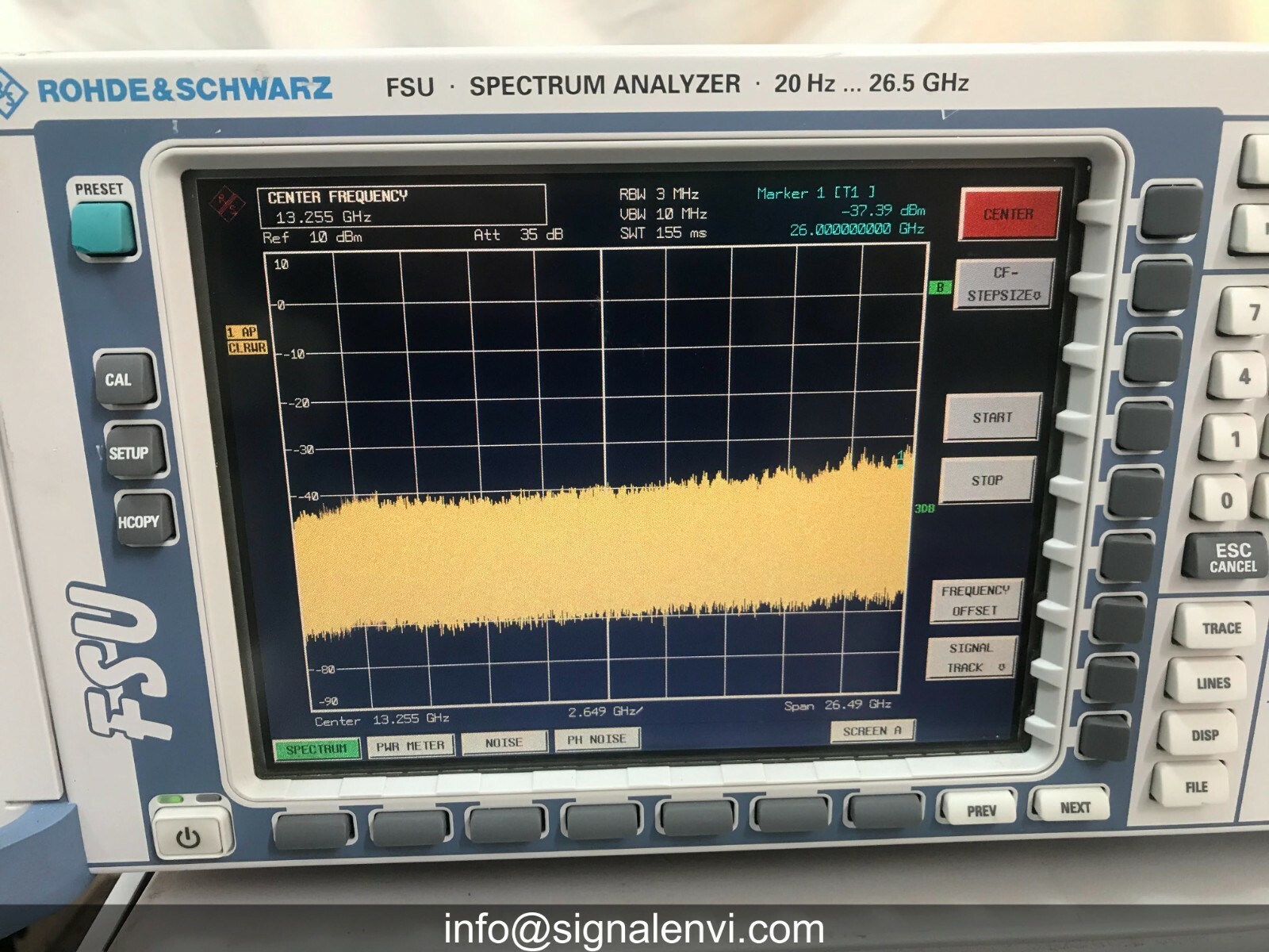 Rohde & Schwarz FSU26, phase noise/noise fig/K40/K30 26.5GHz Spectrum ...