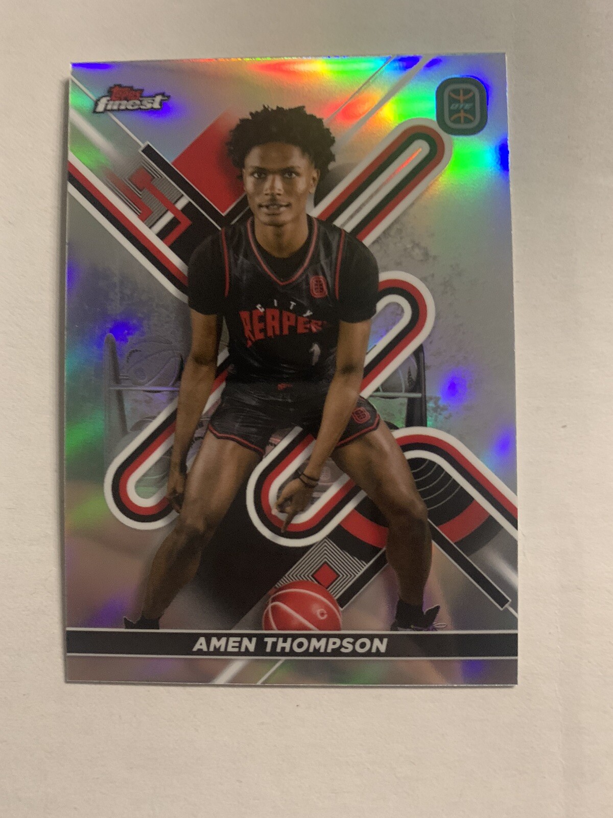 Amen Thompson 2023 Topps Finest OTE City Reapers #34 REFRACTOR SHORT ...