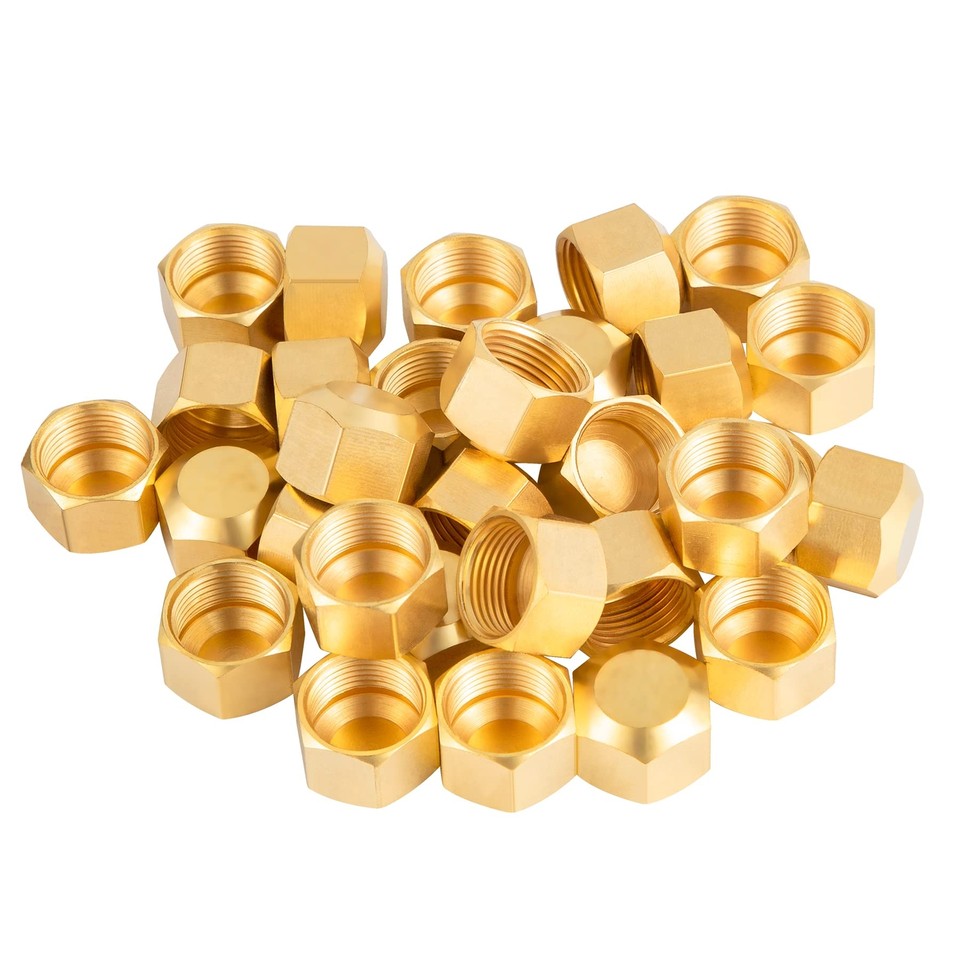 12PCS 3/8-Inch Brass Compression Cap Stop Valve Cap,Brass Compression ...