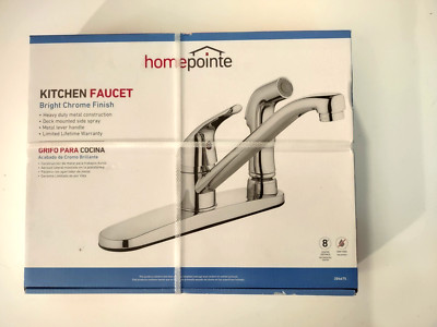 Homepointe Kitchen Faucet W/ Side Spray Single Lever Bright Chrome 3 ...