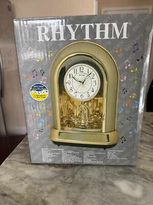 Rhythm Clocks "Crystal Dulcet II" Musical Motion Mantel Clock ...