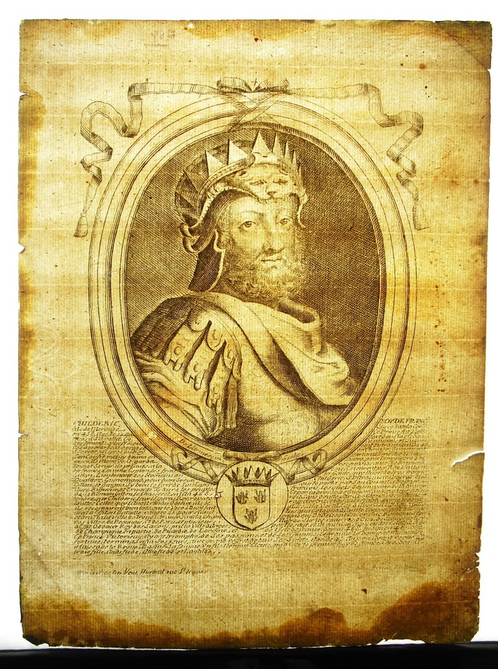 Portrait Of Childeric I Roy Francs Nicolas II L' Elder Larmessin ( C ...