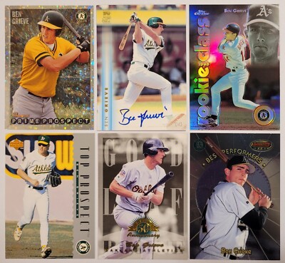 6) BEN GRIEVE 1998 Topps Auto & 1995 Bowman Foil • Leaf Rookies RC ...