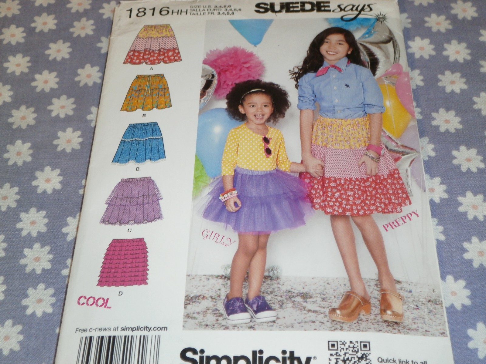 Simplicity 1816 Girl's Pull On Ruffled and Tiered Skirt Pattern Size 3 ...