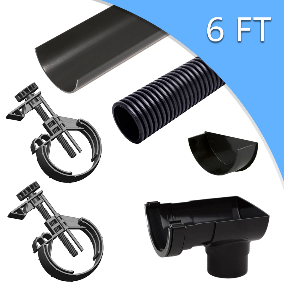 Complete Small Mini Shed Guttering Kit inc. Bracket Clamp & Flexible ...